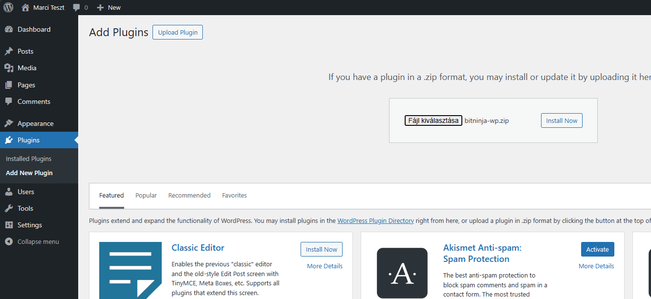 How to install SiteProtection WordPress plugin manually? – BitNinja Knowledge base